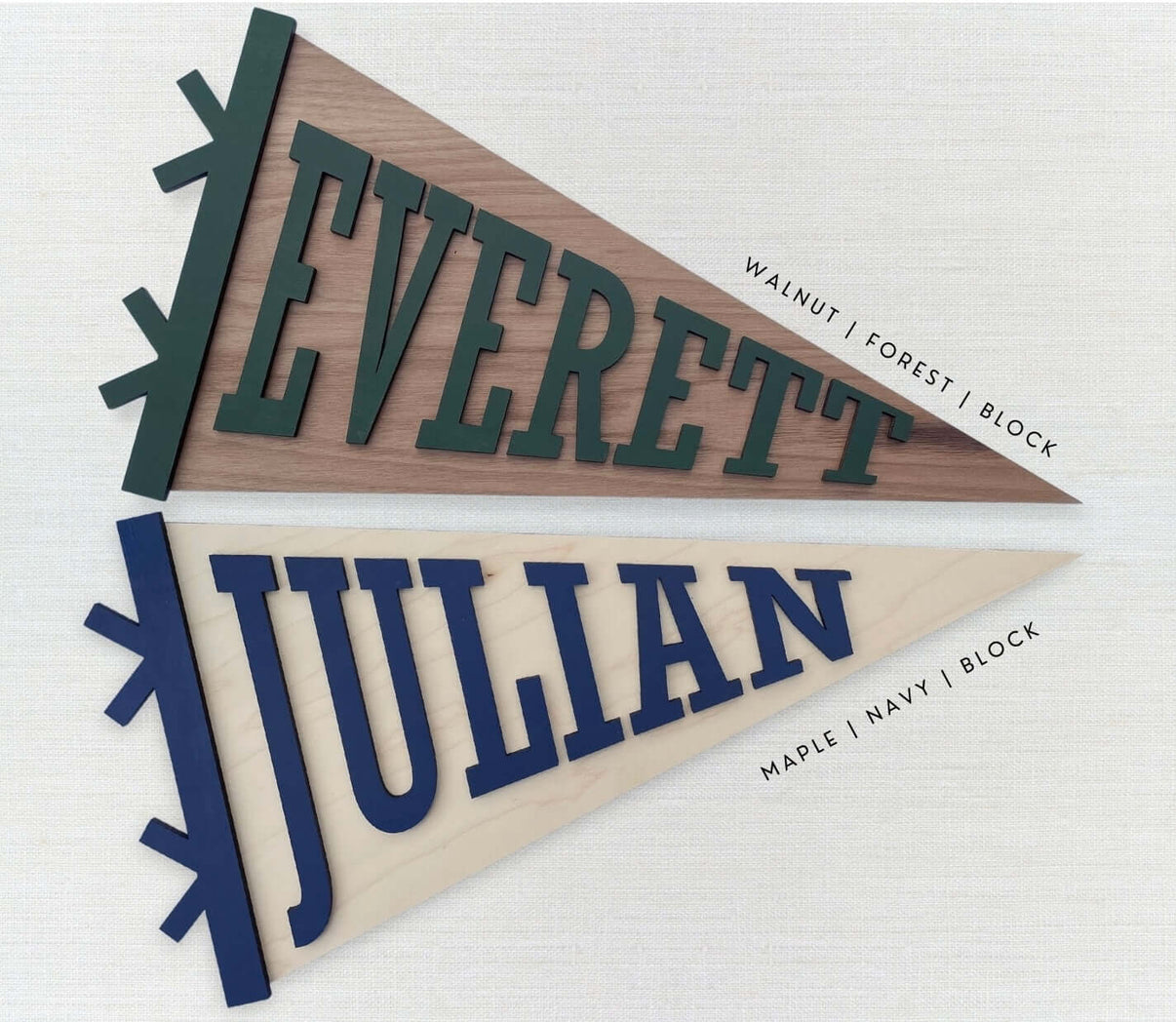 Custom Wood Name Pennant Sign for Nursery, Kids or Play Room – Grace ...