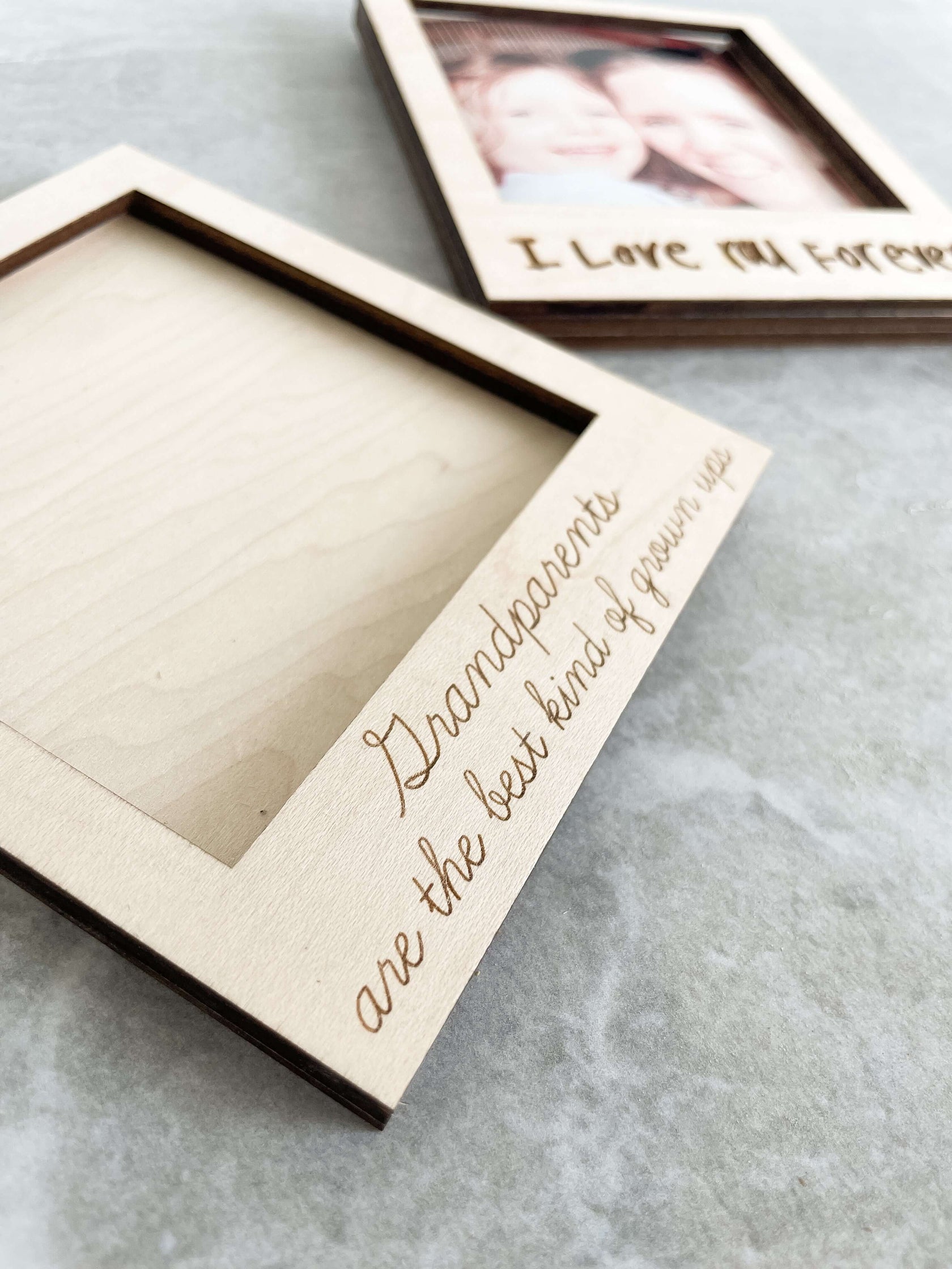 Personalized Magnetic Wood Photo Frame | Grandparent Gift – Grace ...