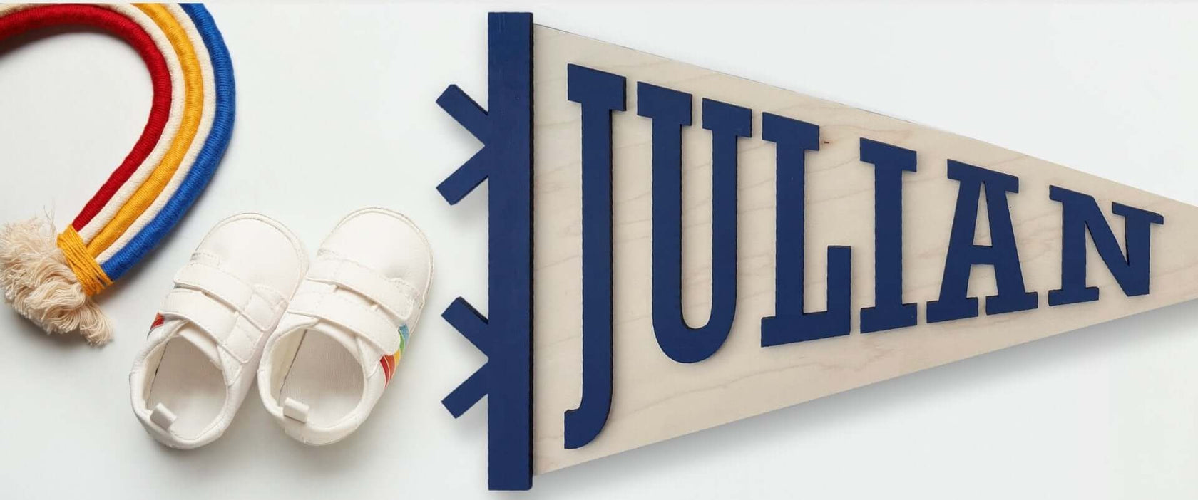 Custom Wood Name Pennant Sign for Nursery, Kids or Play Room – Grace ...